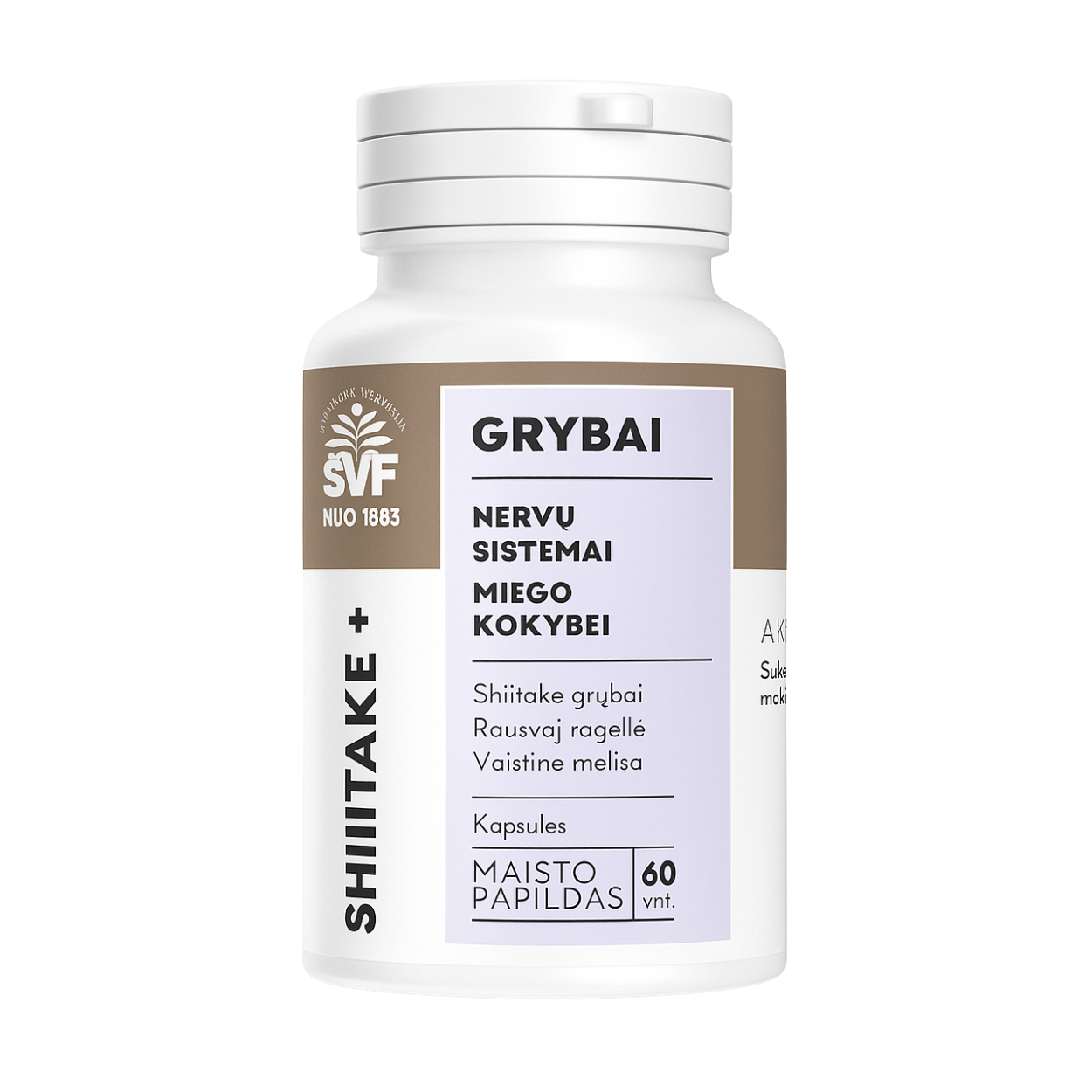 Grybai Shiitake+ 60 kaps. - Moterstalija.lt